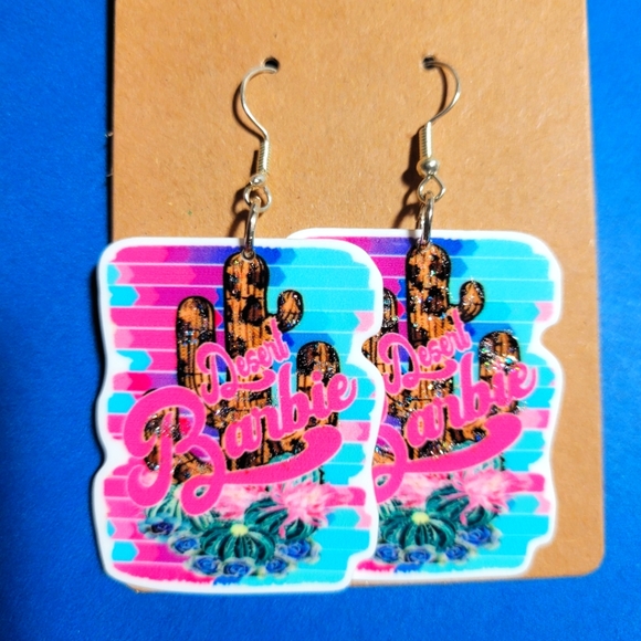 Jewelry | Desert Barbie Glitter Acrylic Dangle Earrings | Poshmark